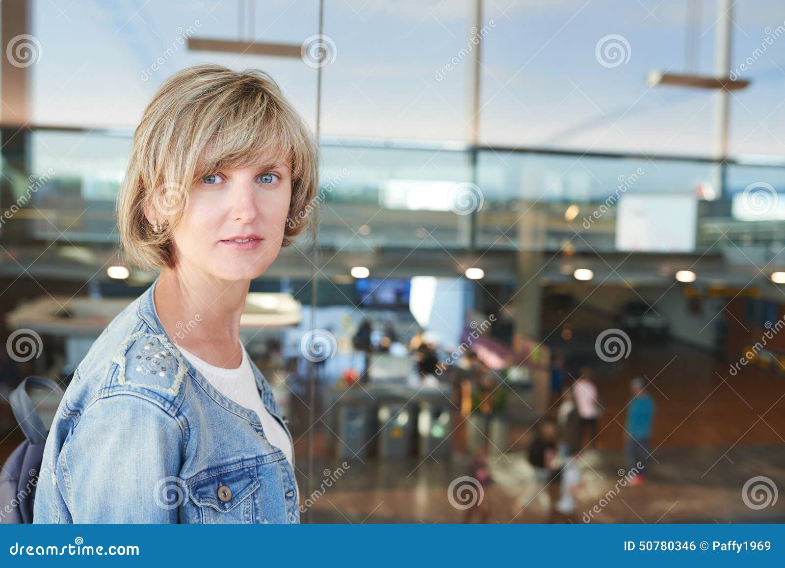 Woman with Backpack Going on Boarding Stock Photo - Image of flight ...