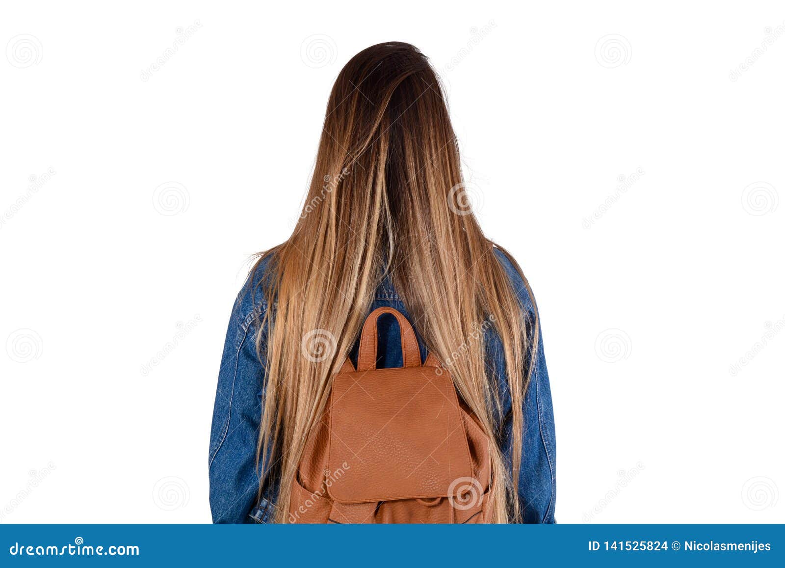 Woman with Backpack on Her Back Stock Photo - Image of school ...