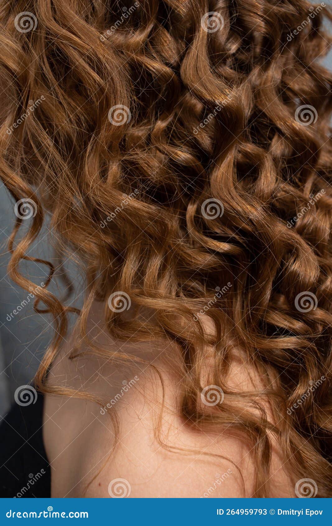 Woman from Backside with Curly Hair Stock Image - Image of hair ...
