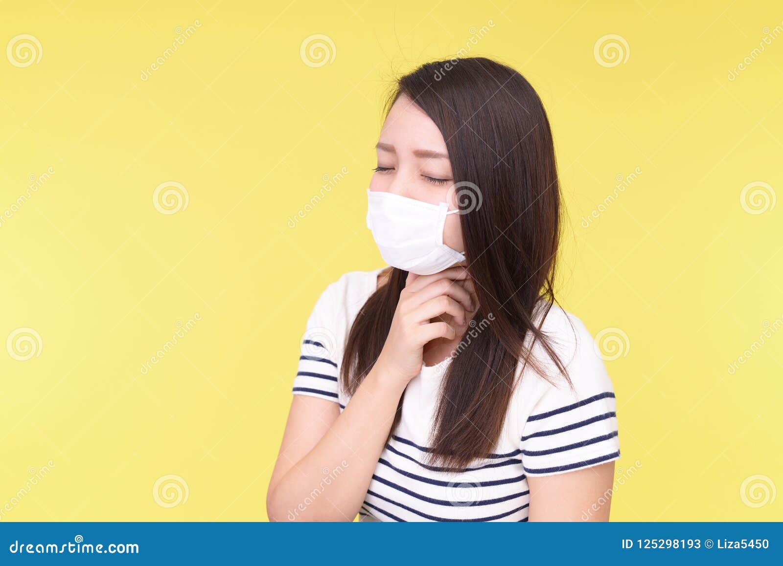 Woman wearing a flu mask stock image. Image of fatigue - 125298193