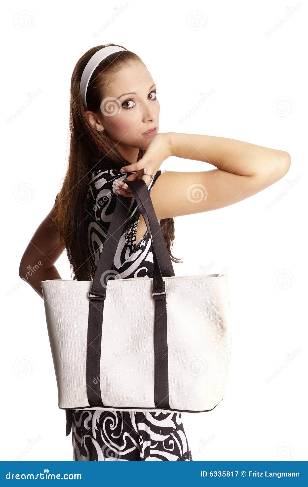 Woman with bag stock image. Image of fashion, lady, isolated - 6335817