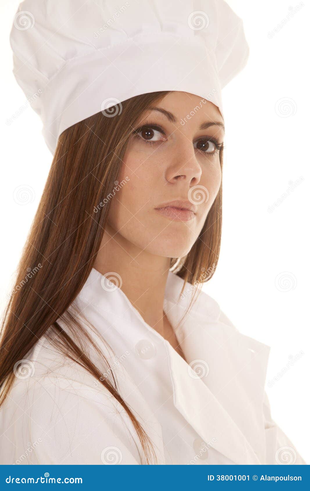 Woman baker head serious stock image. Image of looking - 38001001