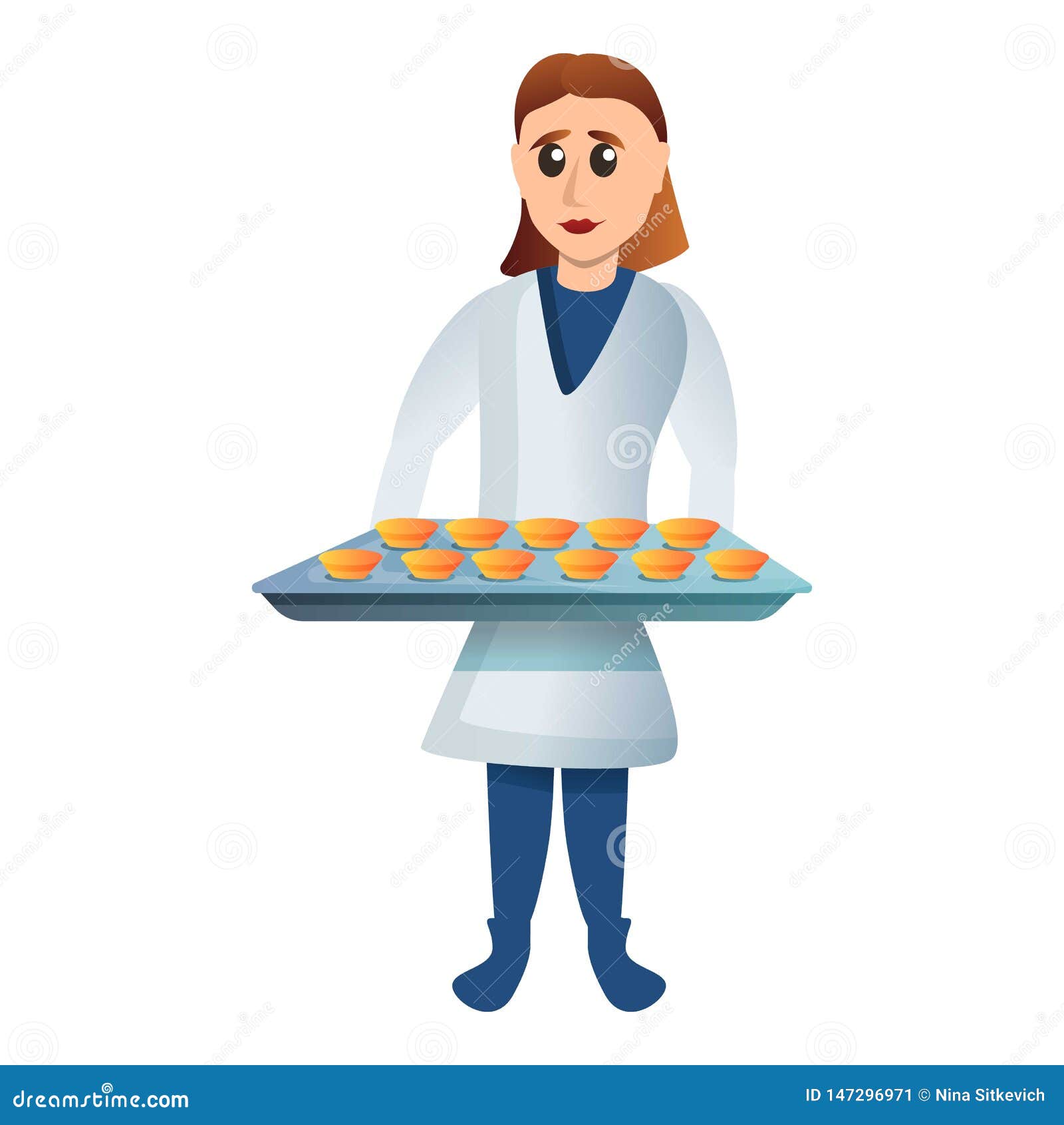 Woman Baker Icon, Cartoon Style Stock Vector - Illustration of ...