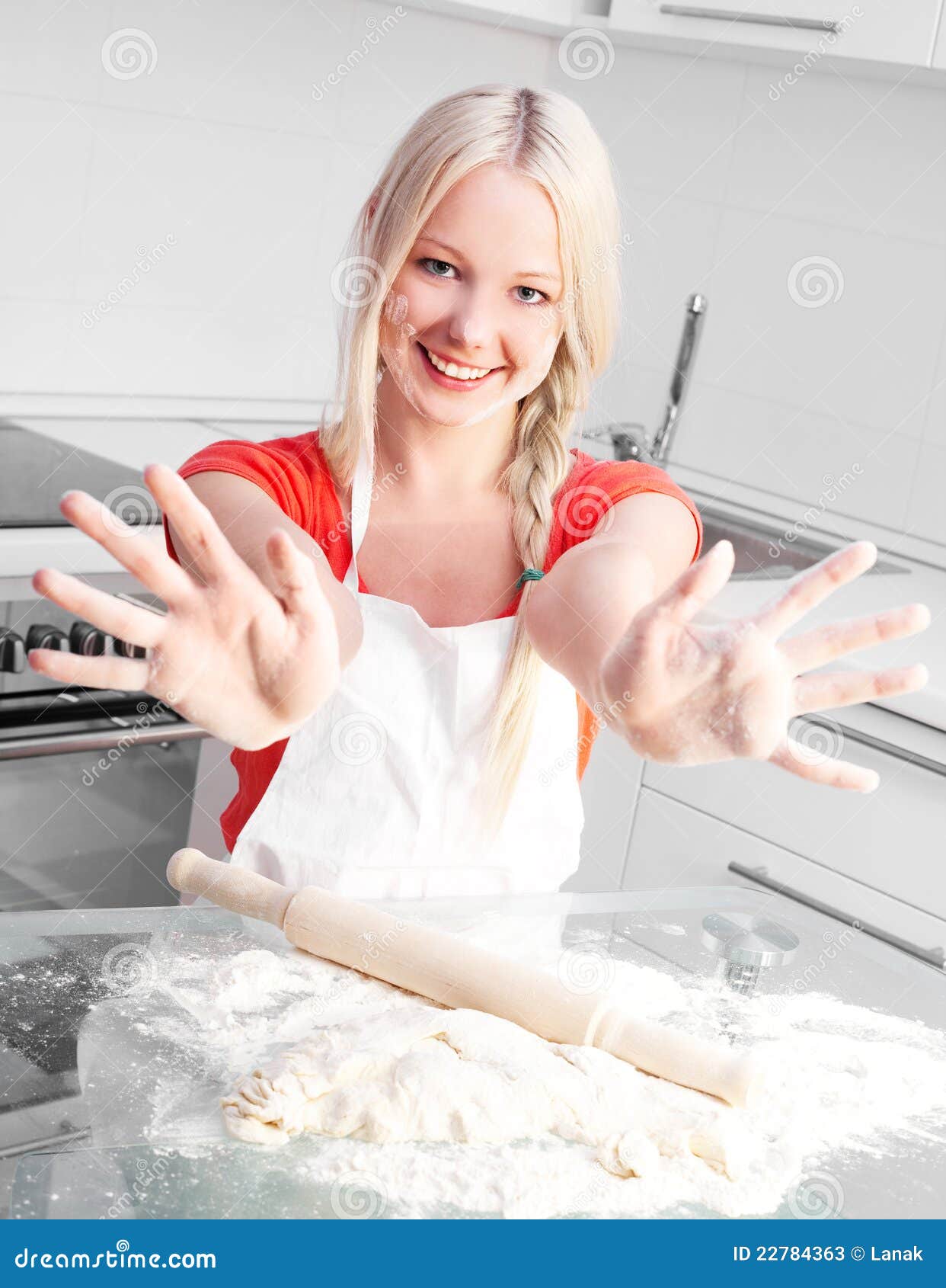 Woman baking stock image. Image of food, flour, woman - 22784363