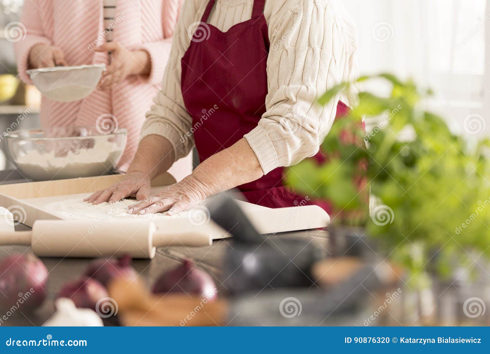 Woman baking a cake stock photo. Image of healthy, attachment - 90876320