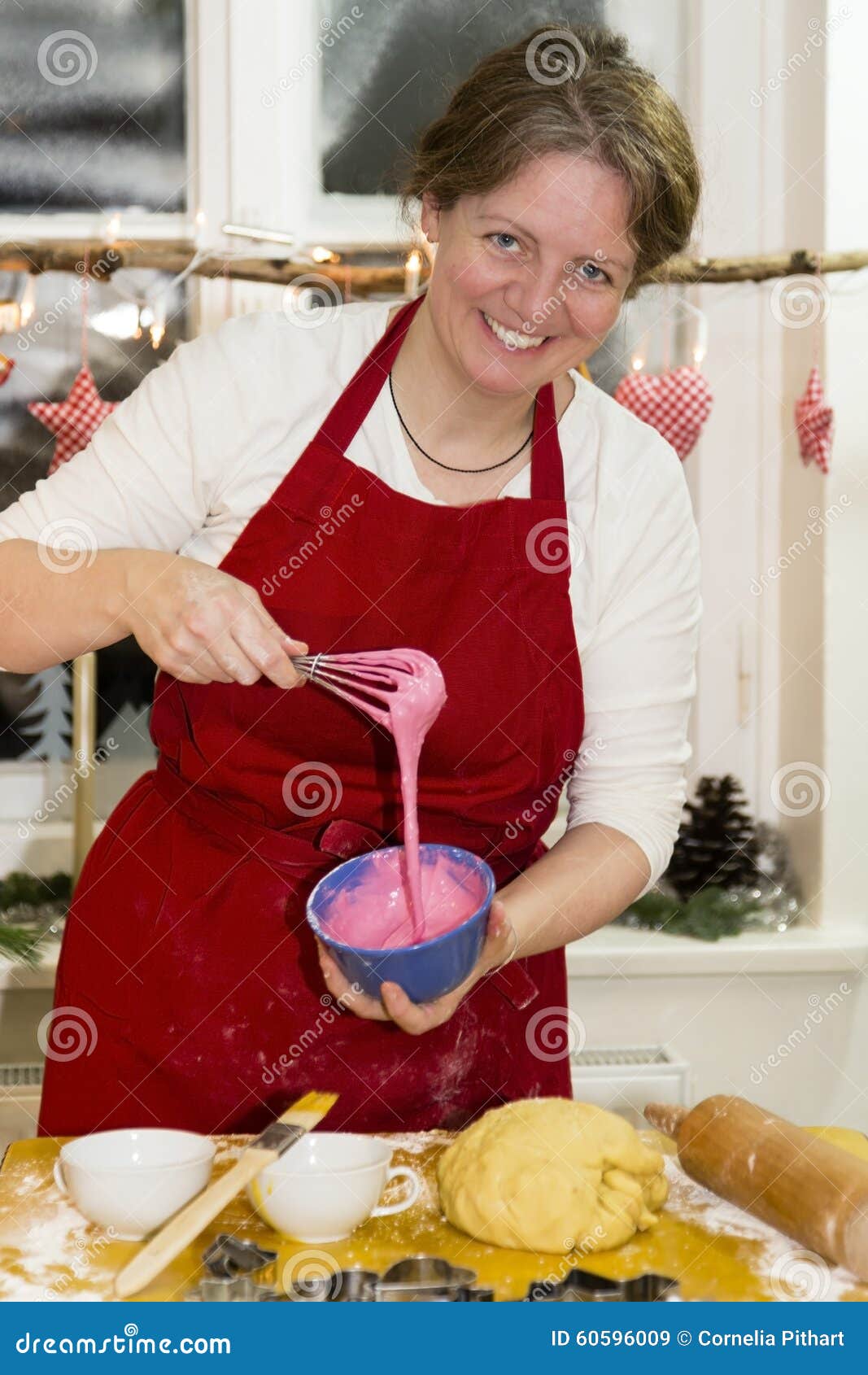Woman is baking cookie stock image. Image of prepare - 60596009