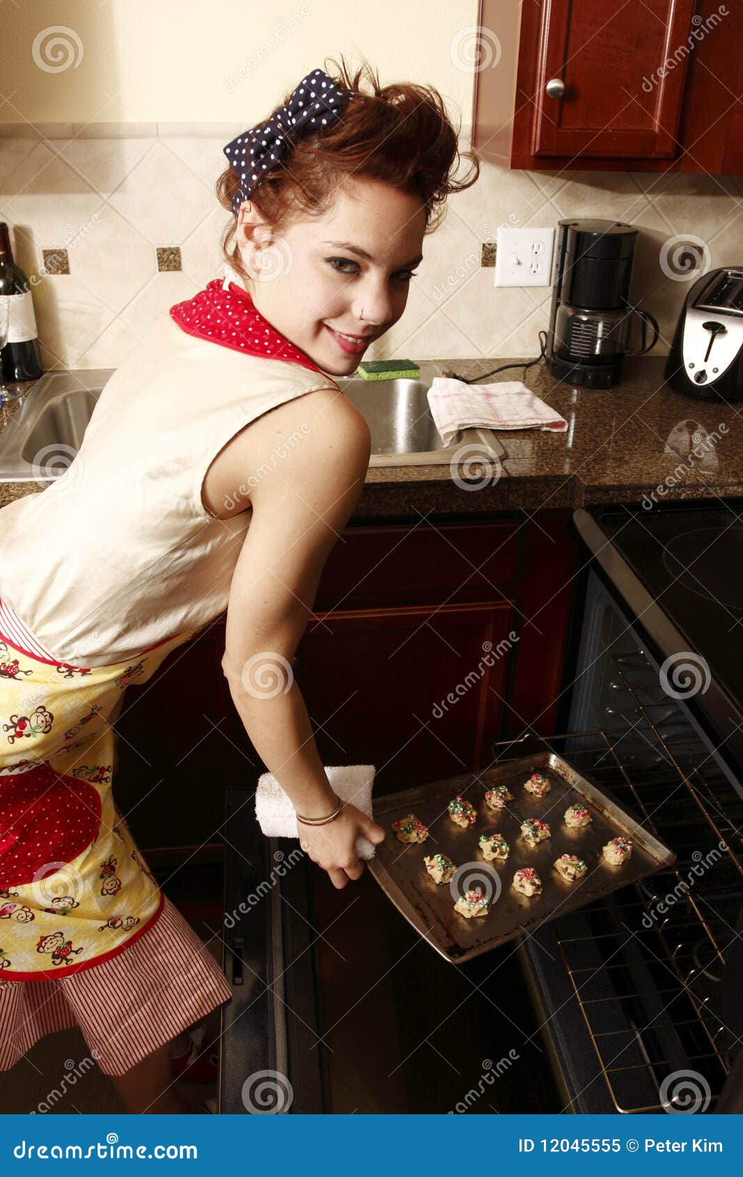 Woman Baking Cookies Stock Image Image Of Chick Smile 12045555