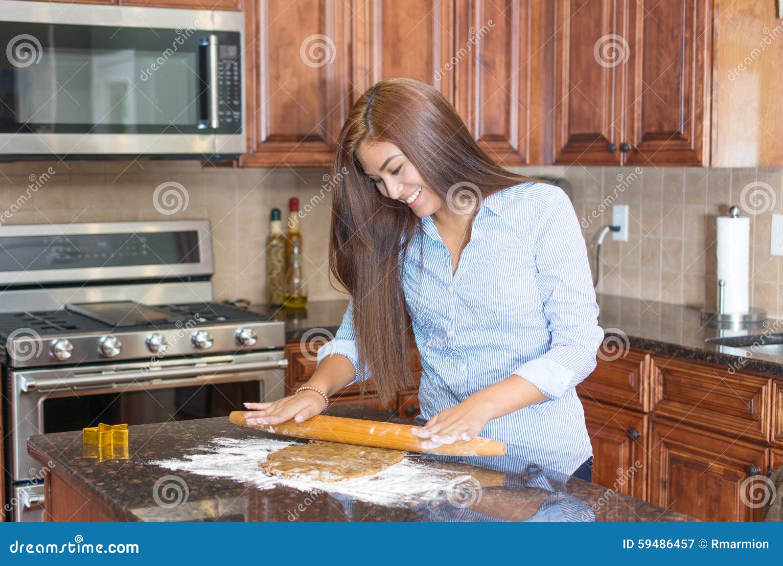 Woman Baking Cookies stock image. Image of hispanic, baking - 59486457