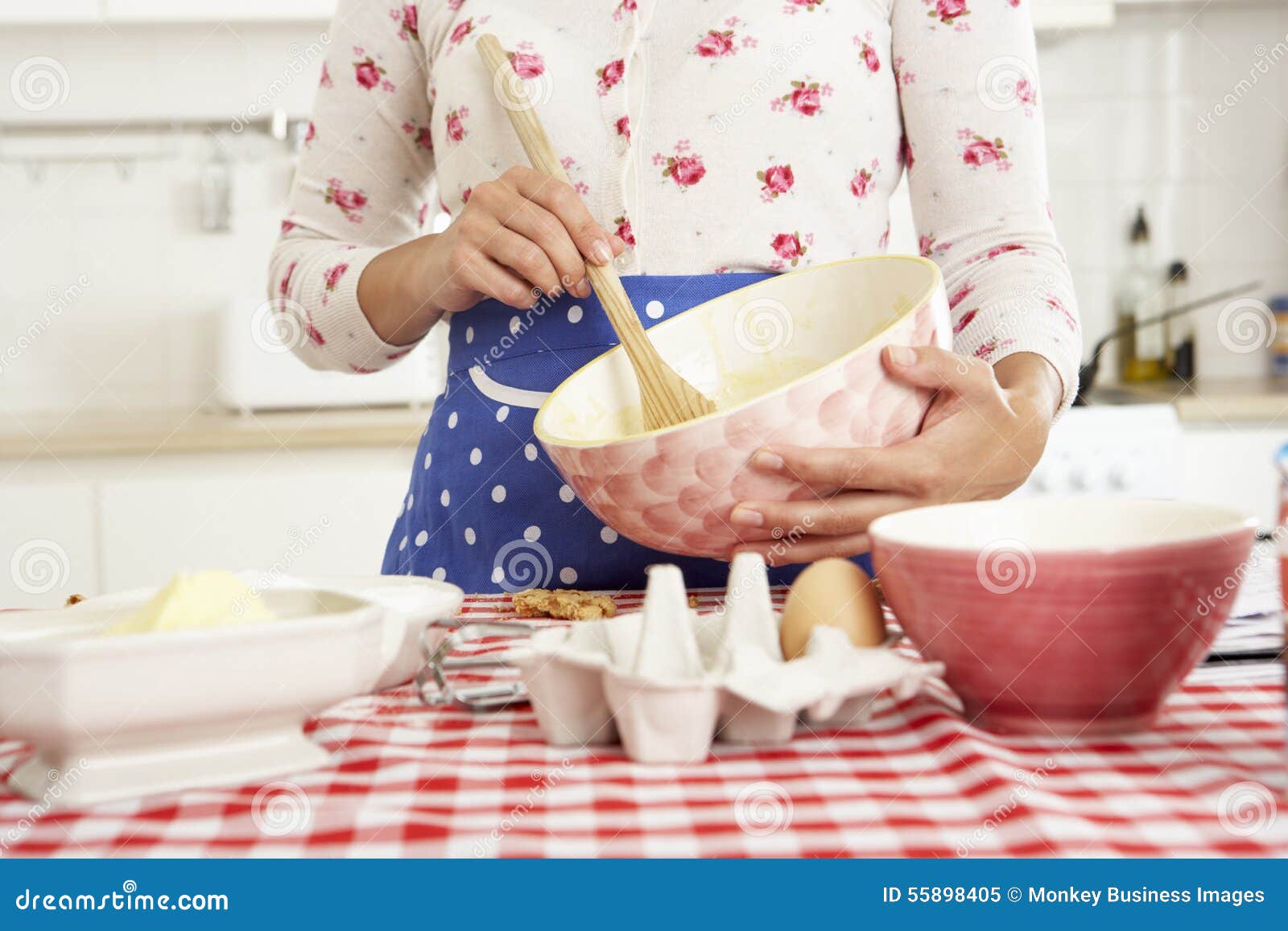 Woman Baking in Kitchen stock image. Image of women, adult - 55898405