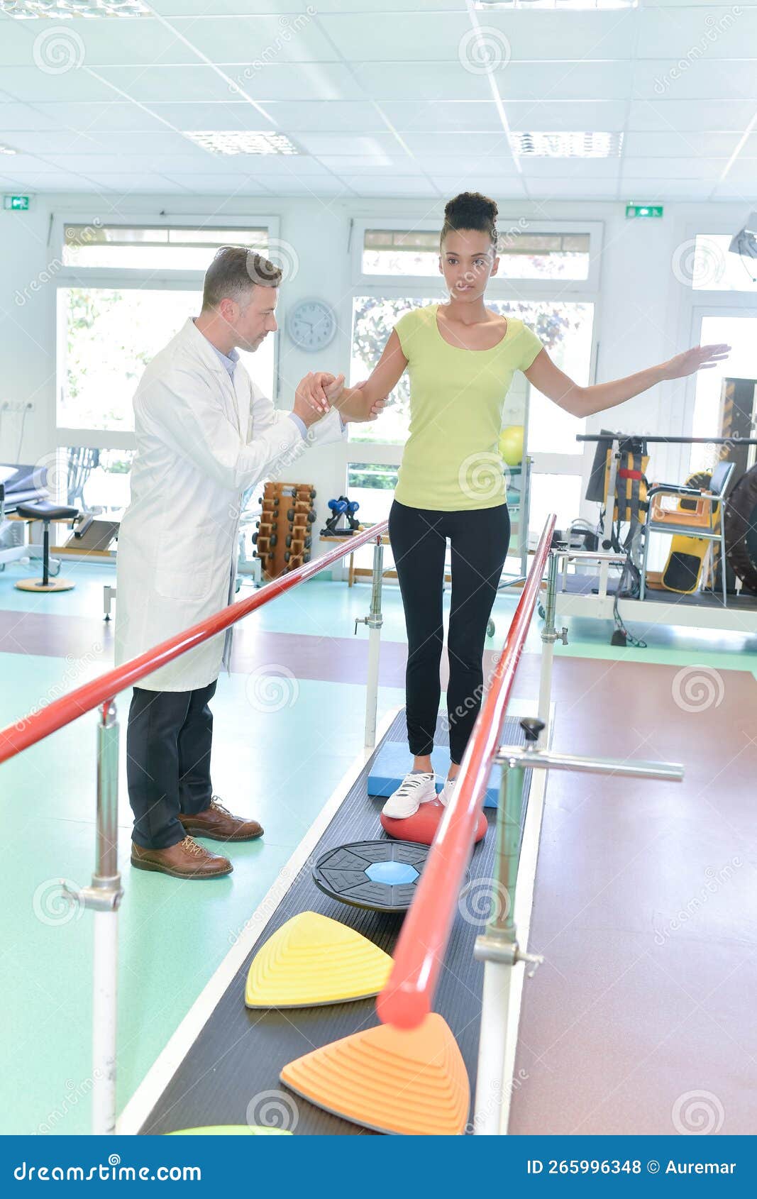 Woman on Balance during Physical Therapy Stock Photo - Image of ...