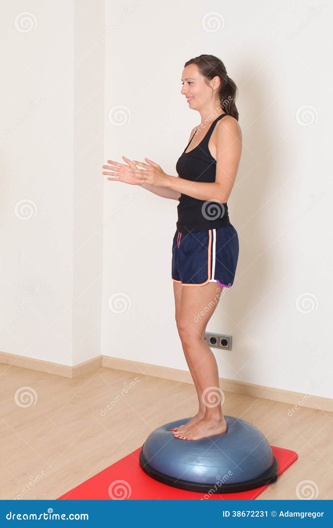 Woman balance training stock image. Image of ball, kinesio - 38672231
