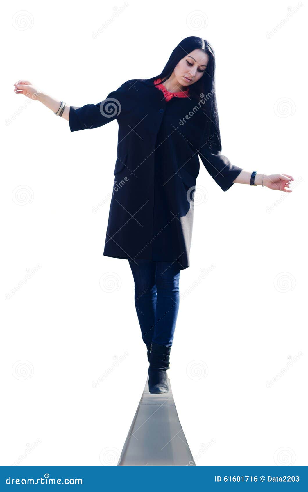 A Woman is Balancing on the Edge Stock Photo - Image of girl, woman ...