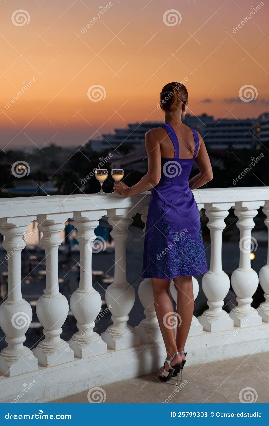 Woman on the balcony stock image. Image of beach, beautiful - 25799303