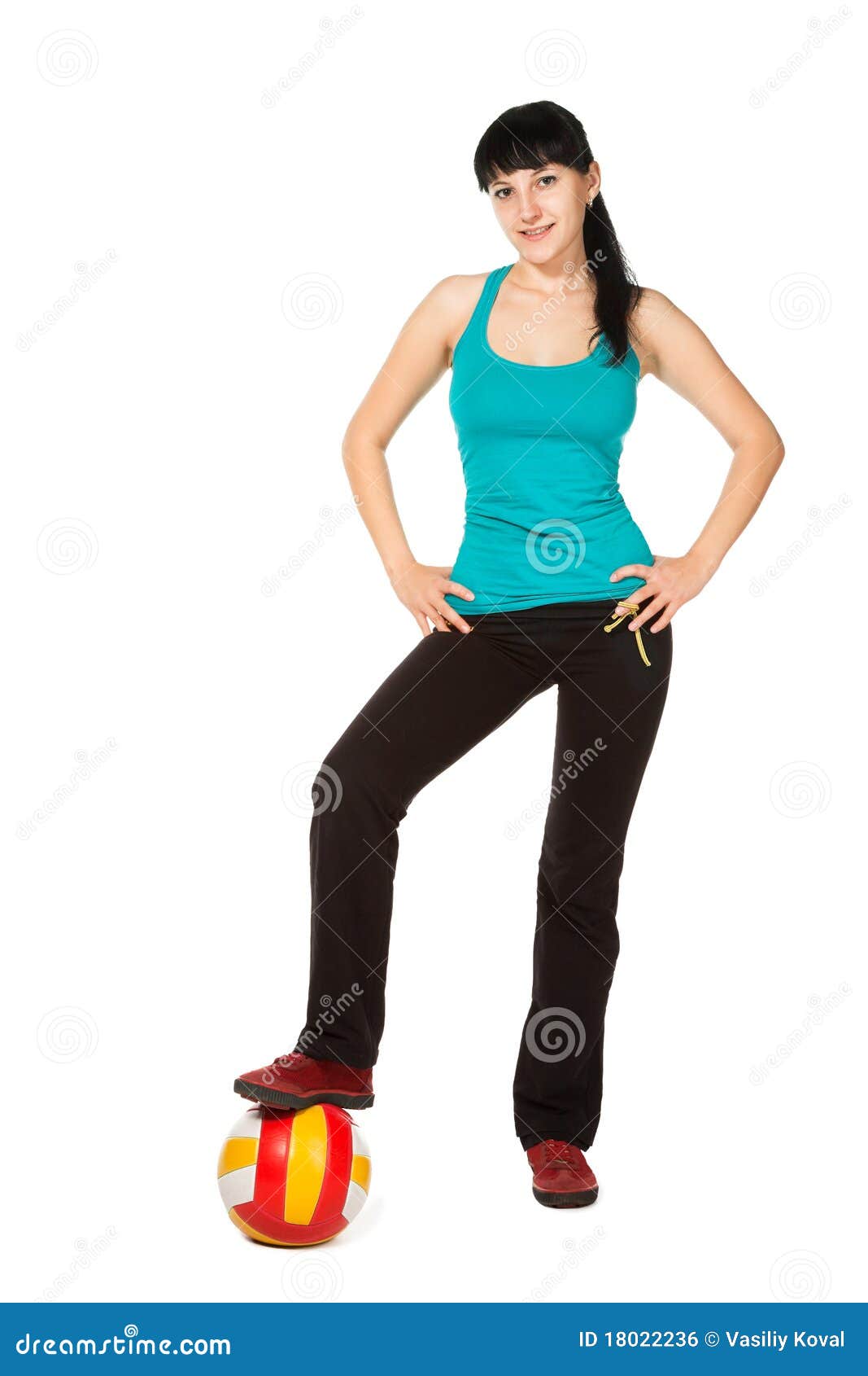 Woman with ball stock photo. Image of people, play, adult - 18022236