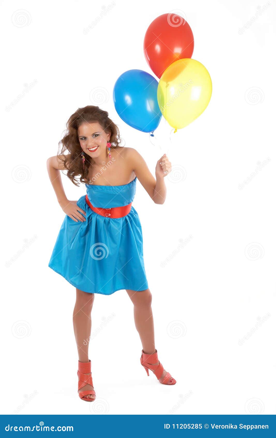 Woman with balloons stock image. Image of elegance, happiness - 11205285