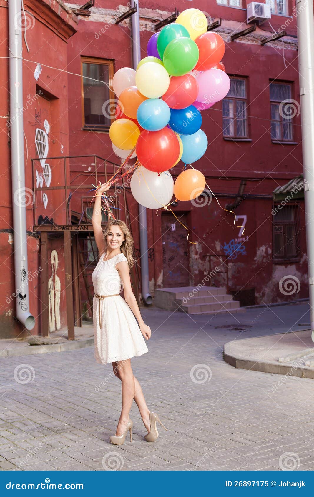 Woman with balloons stock image. Image of celebrate, girl - 26897175