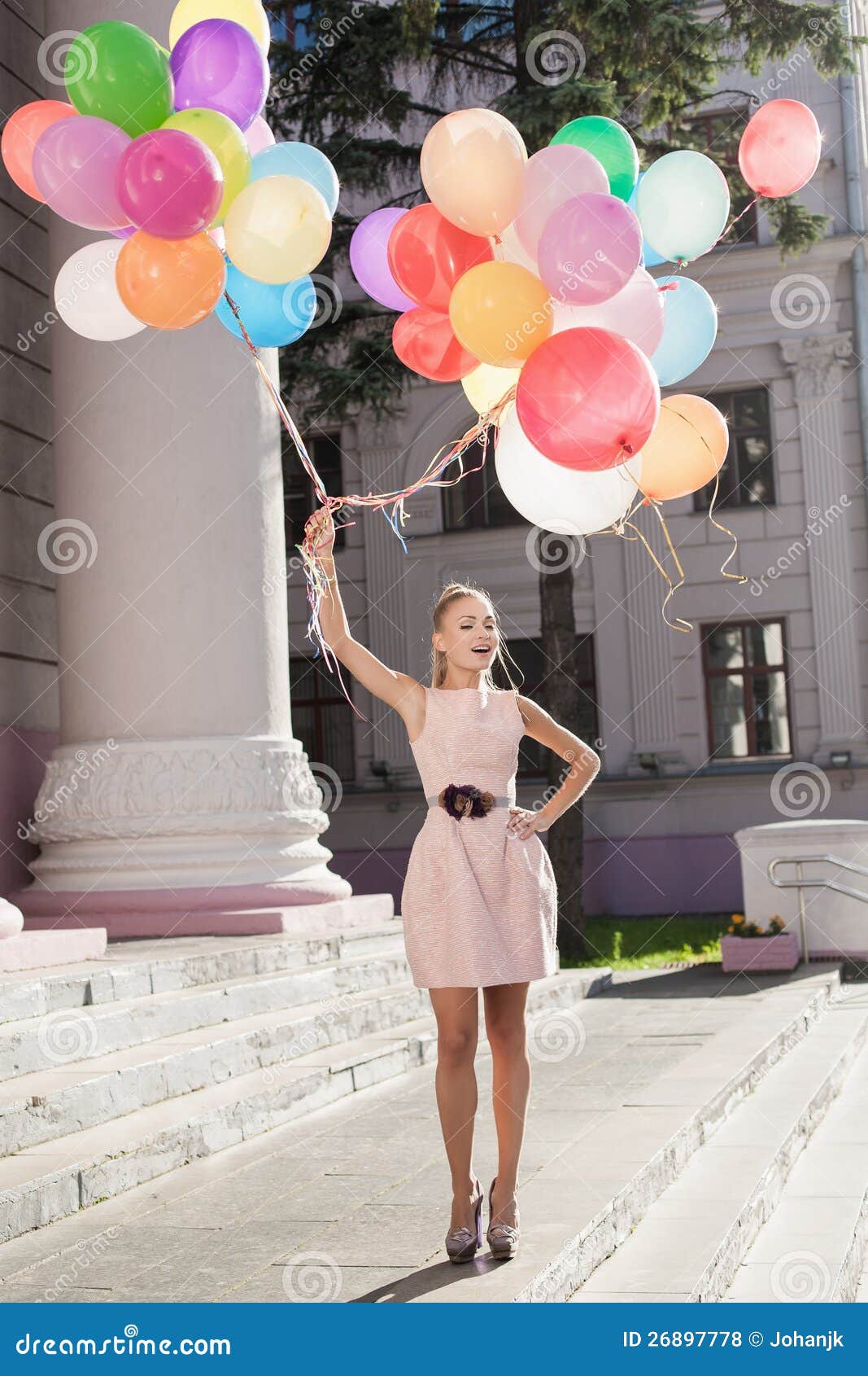 Woman with balloons stock photo. Image of latex, balloon - 26897778