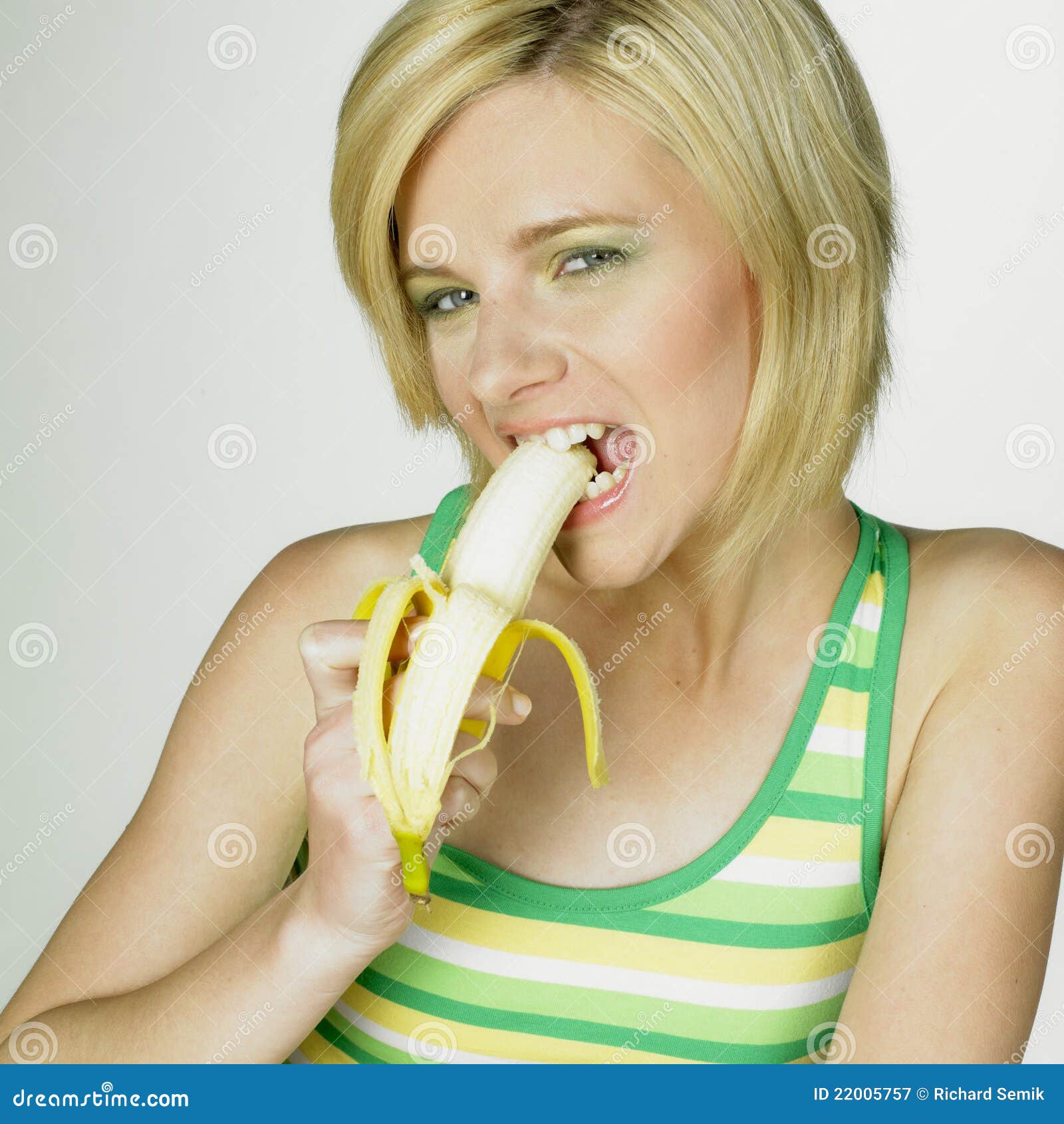Woman with banana stock image. Image of young, fruit - 22005757