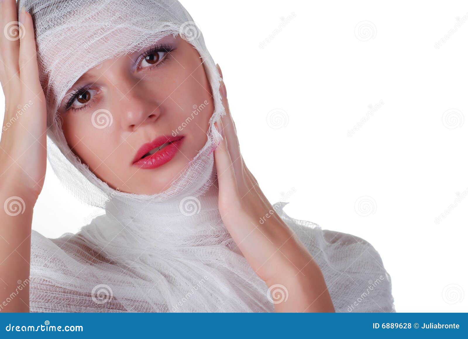 Woman in bandage stock photo. Image of white, covering - 6889628