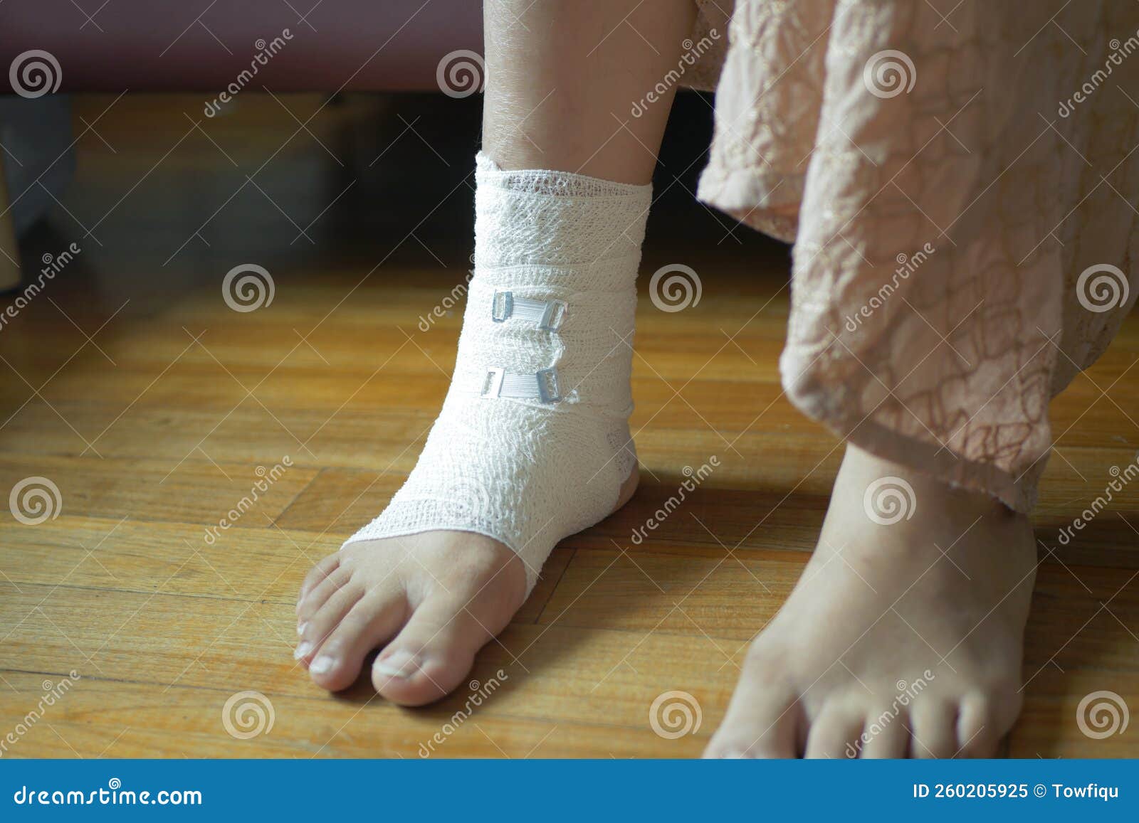 Woman with Bandaged Foot on Bed Stock Image - Image of recovery, broken ...