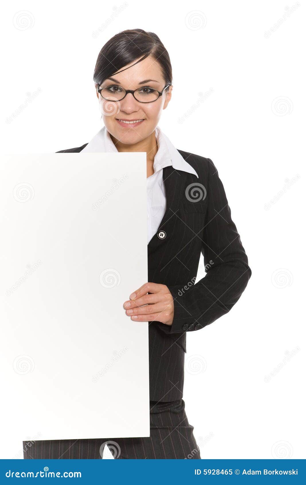 Woman with banner stock image. Image of advert, businesswoman - 5928465