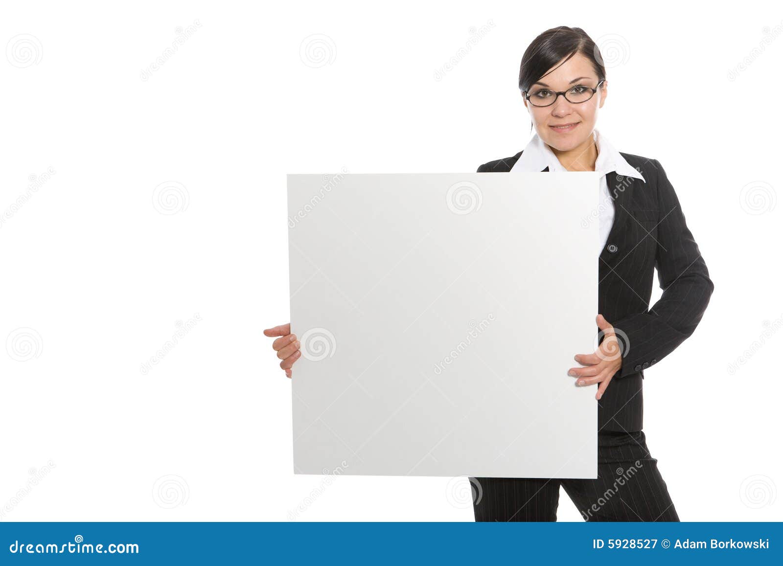 Woman with banner stock image. Image of friendly, banner - 5928527