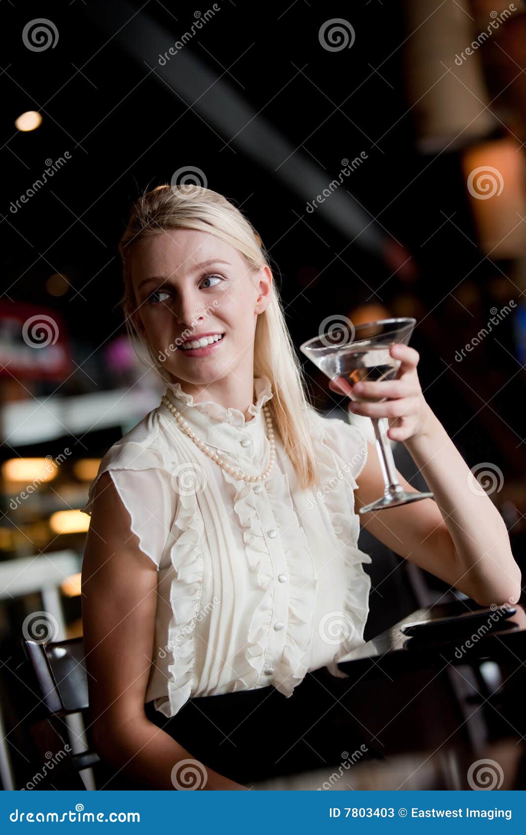 Woman in Bar stock image. Image of fair, martini, restaurant - 7803403