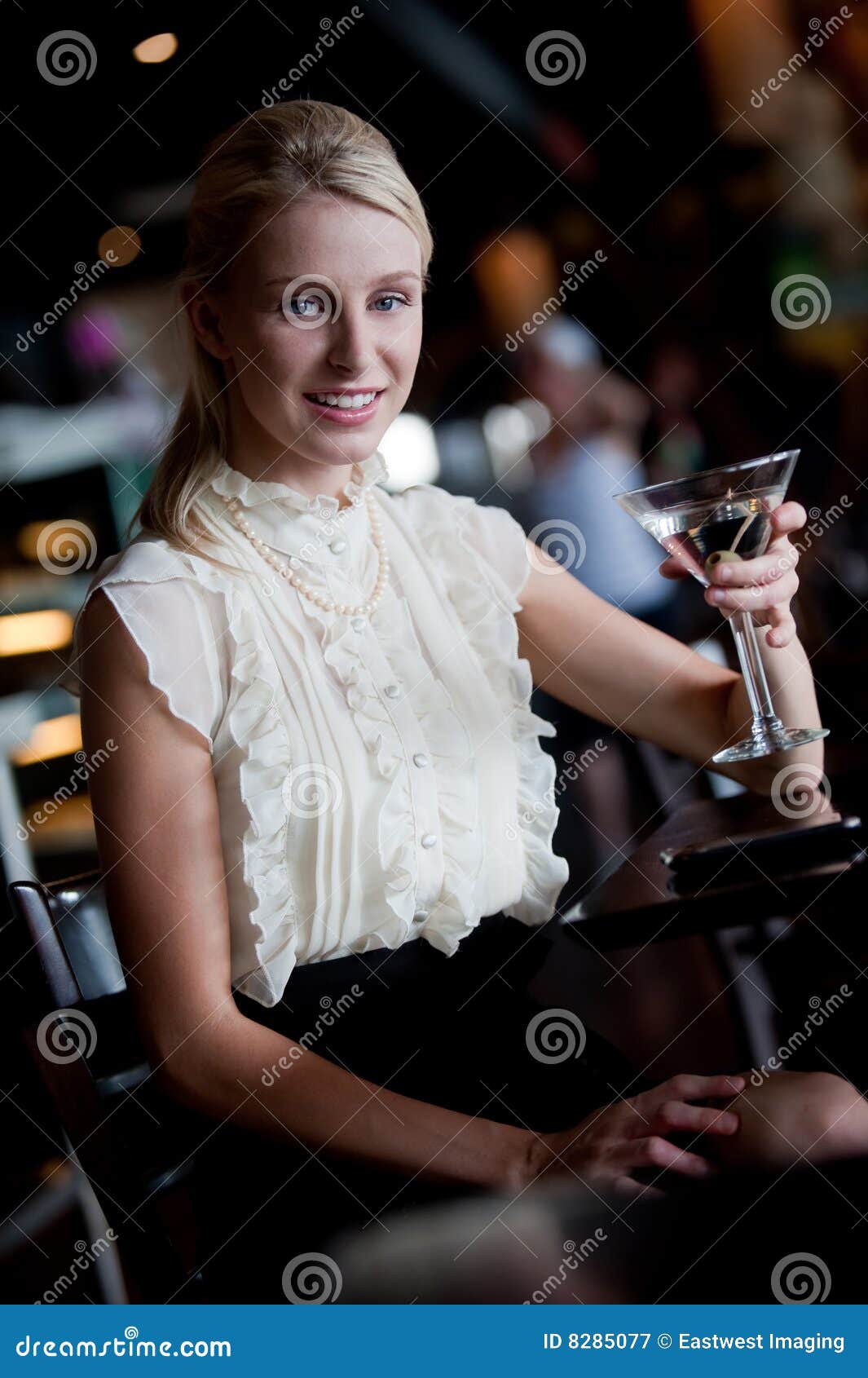Woman in Bar stock image. Image of slim, blonde, female - 8285077