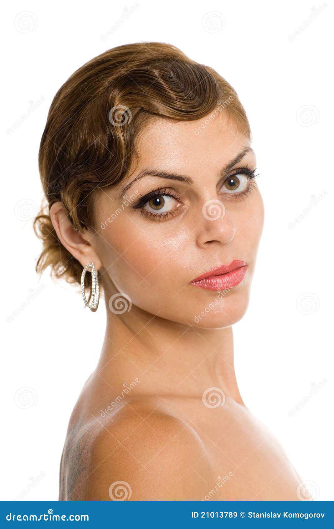 Woman with bare shoulders. stock image. Image of looking - 21013789