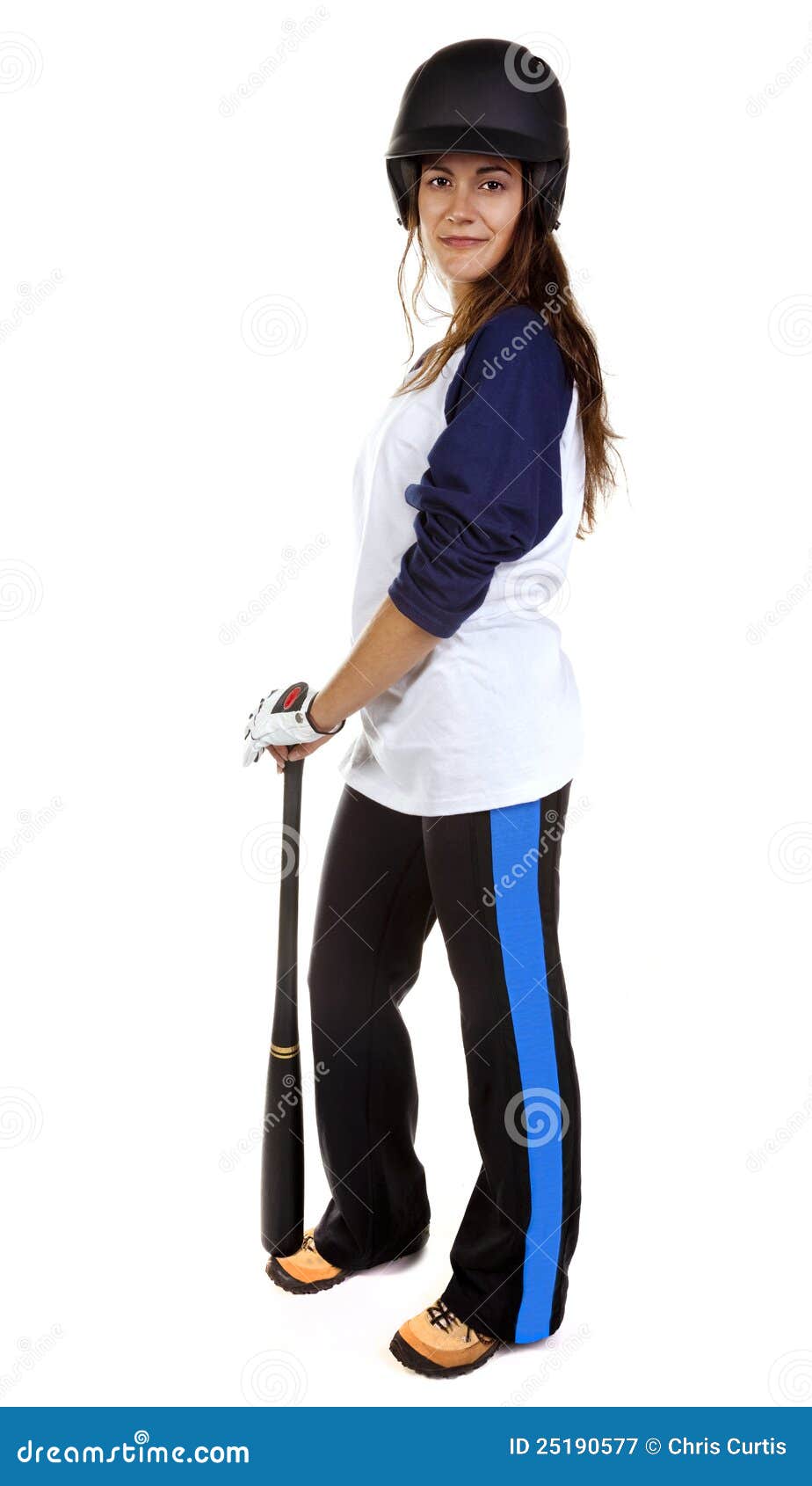 Woman In Baseball Sport. Baseball Female Player Concept. Break Sport ...