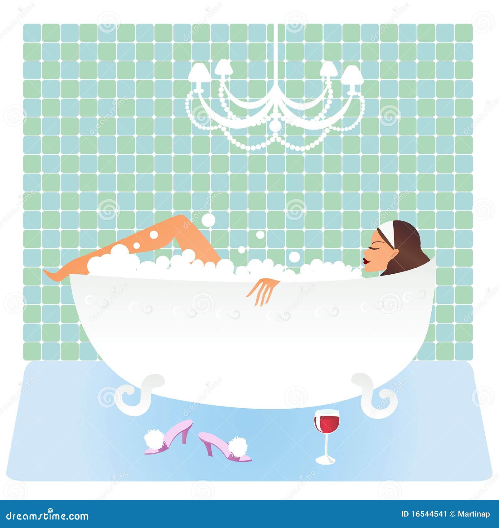 Lady Bubble Bath Wine Stock Illustrations – 29 Lady Bubble Bath Wine ...