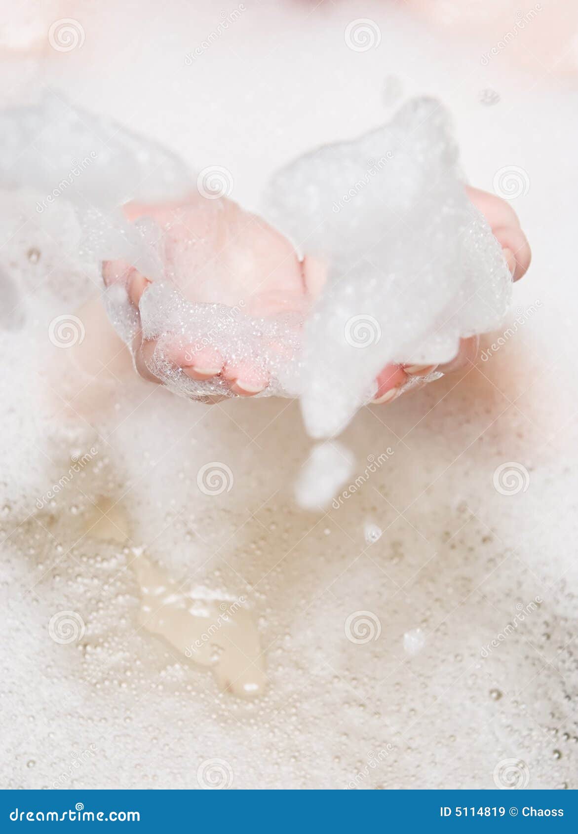 Woman in a Bath Blowing Foam Stock Image - Image of caucasian ...