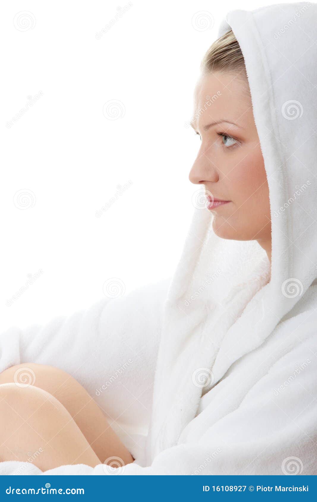 Woman in bathrob stock image. Image of attractive, beauty - 16108927