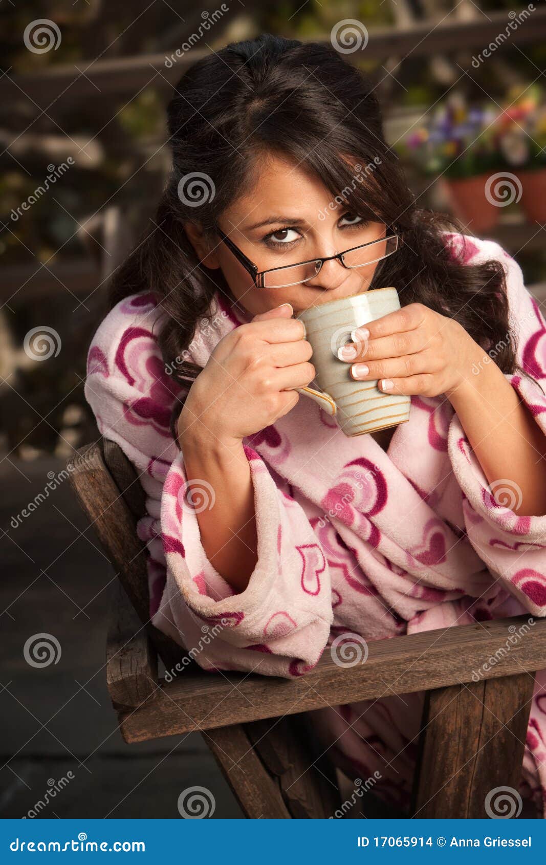 Woman in Bathrobe with Tea or Coffee Stock Photo - Image of people ...
