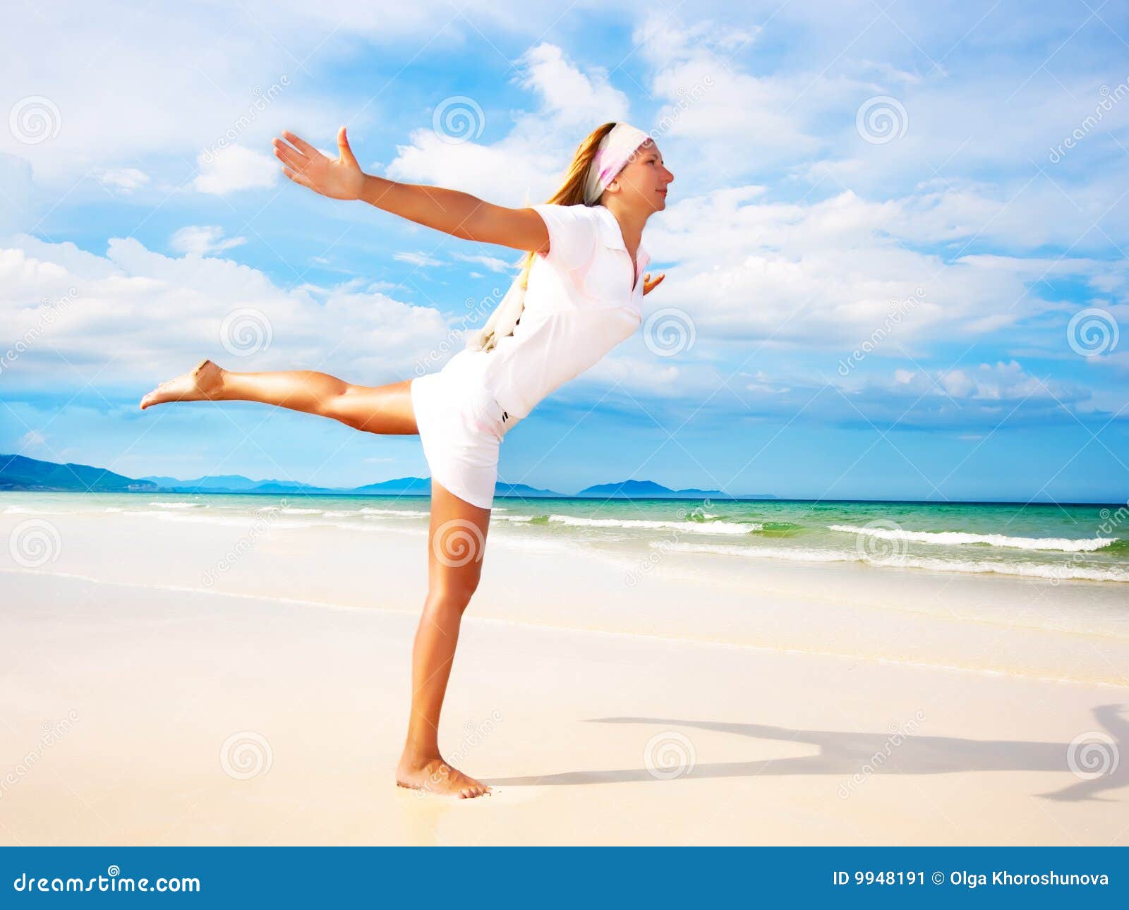 Woman on the Beach. Healthy Lifestyle Stock Image - Image of outdoors ...