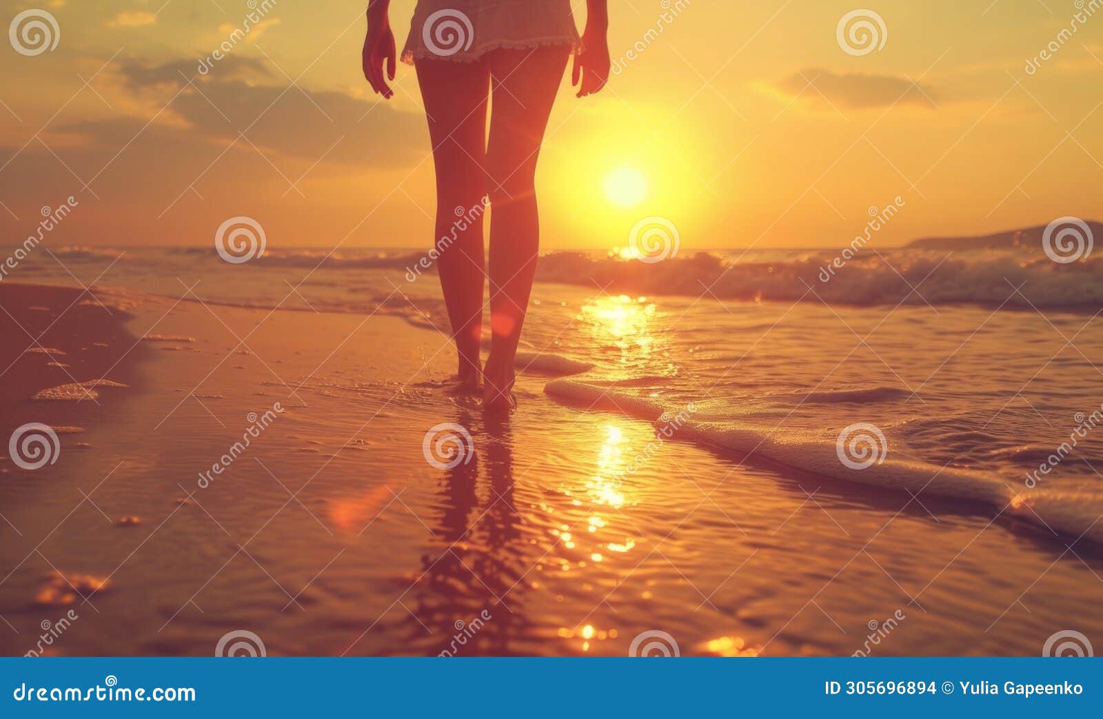 Woman on Beach Walker Background Stock Photo - Image of freedom ...