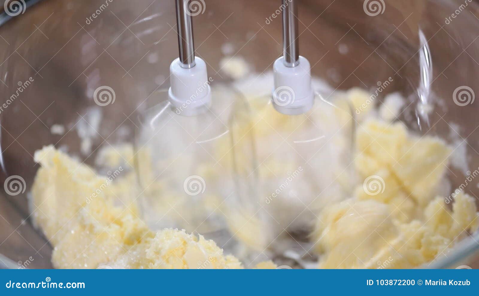 Woman Beating with a Mixer Butter C Sugar Stock Footage - Video of ...