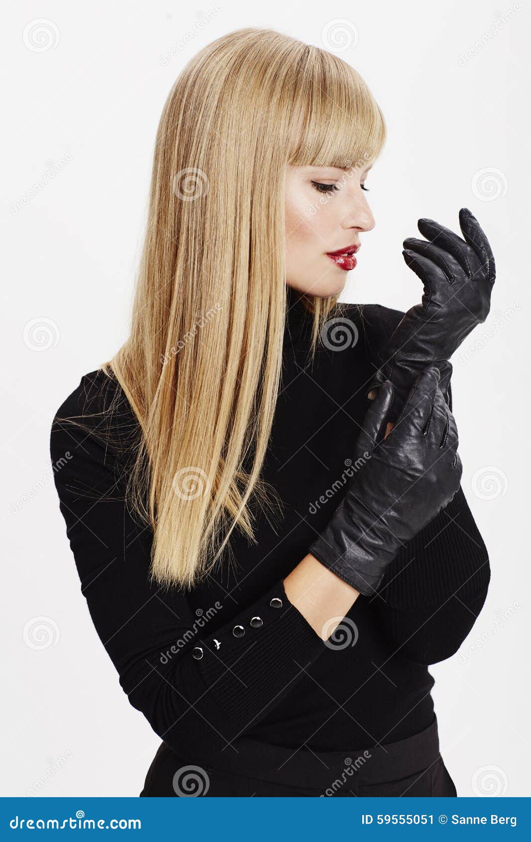 Woman stock image. Image of view, front, person, gloves - 59555051