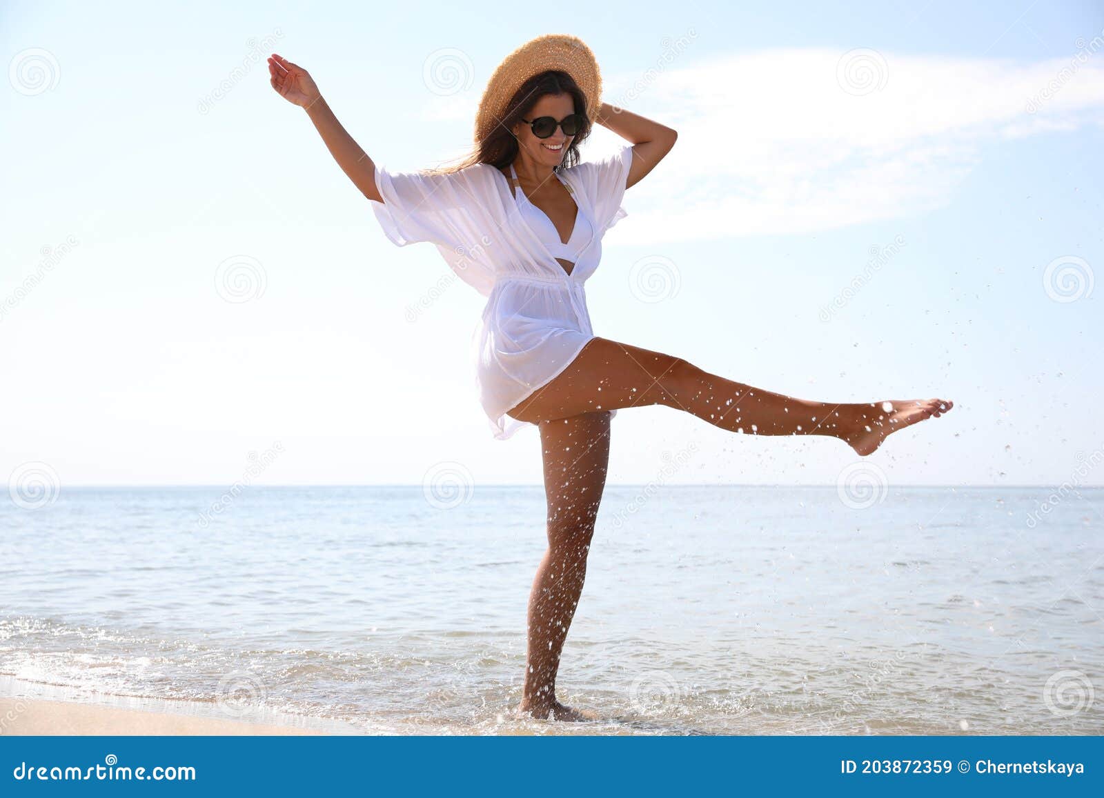Young Woman with Beautiful Body on Beach Stock Image - Image of healthy ... Young Woman with Beautiful Body on Beach Stock Image - Image of healthy ...