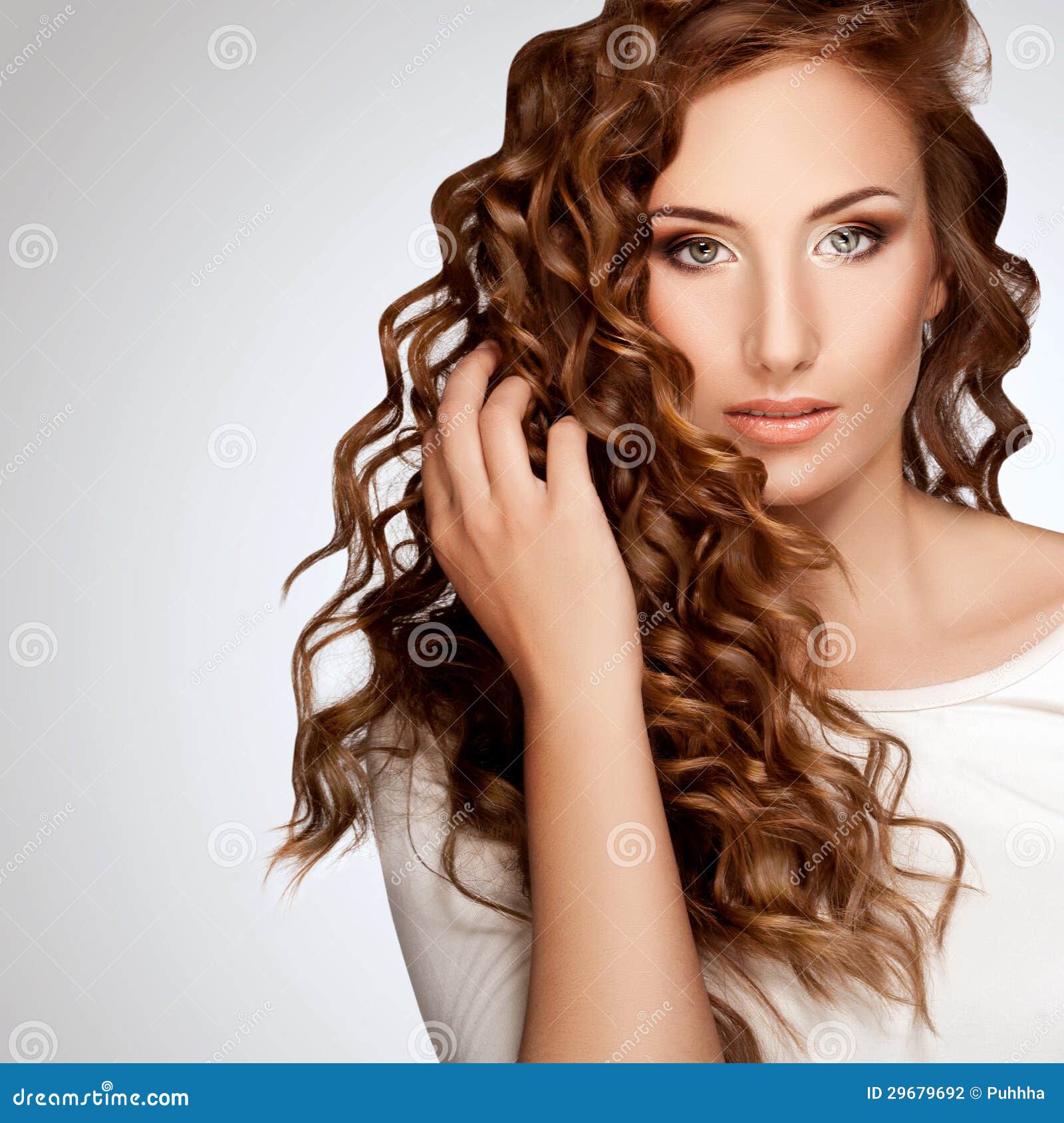Woman with Beautiful Curly Hair Stock Photo - Image of face, holiday ...