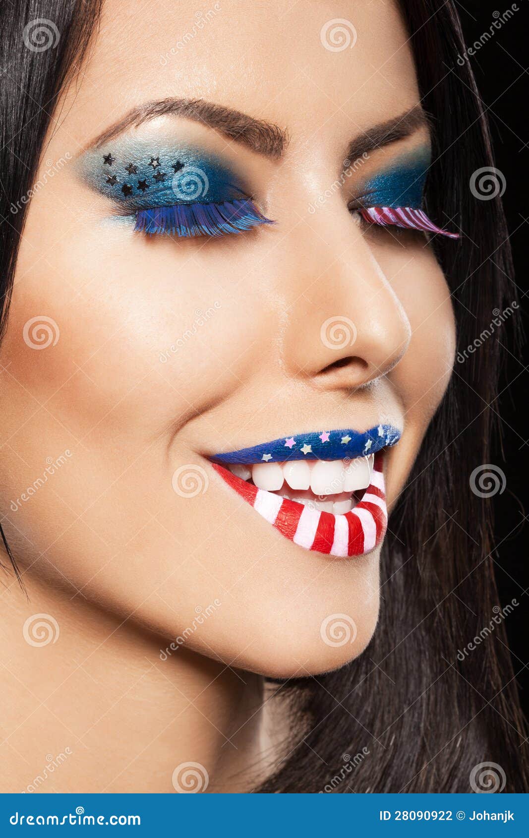 Woman Beautiful Face with Perfect Makeup Stock Photo - Image of beauty ...