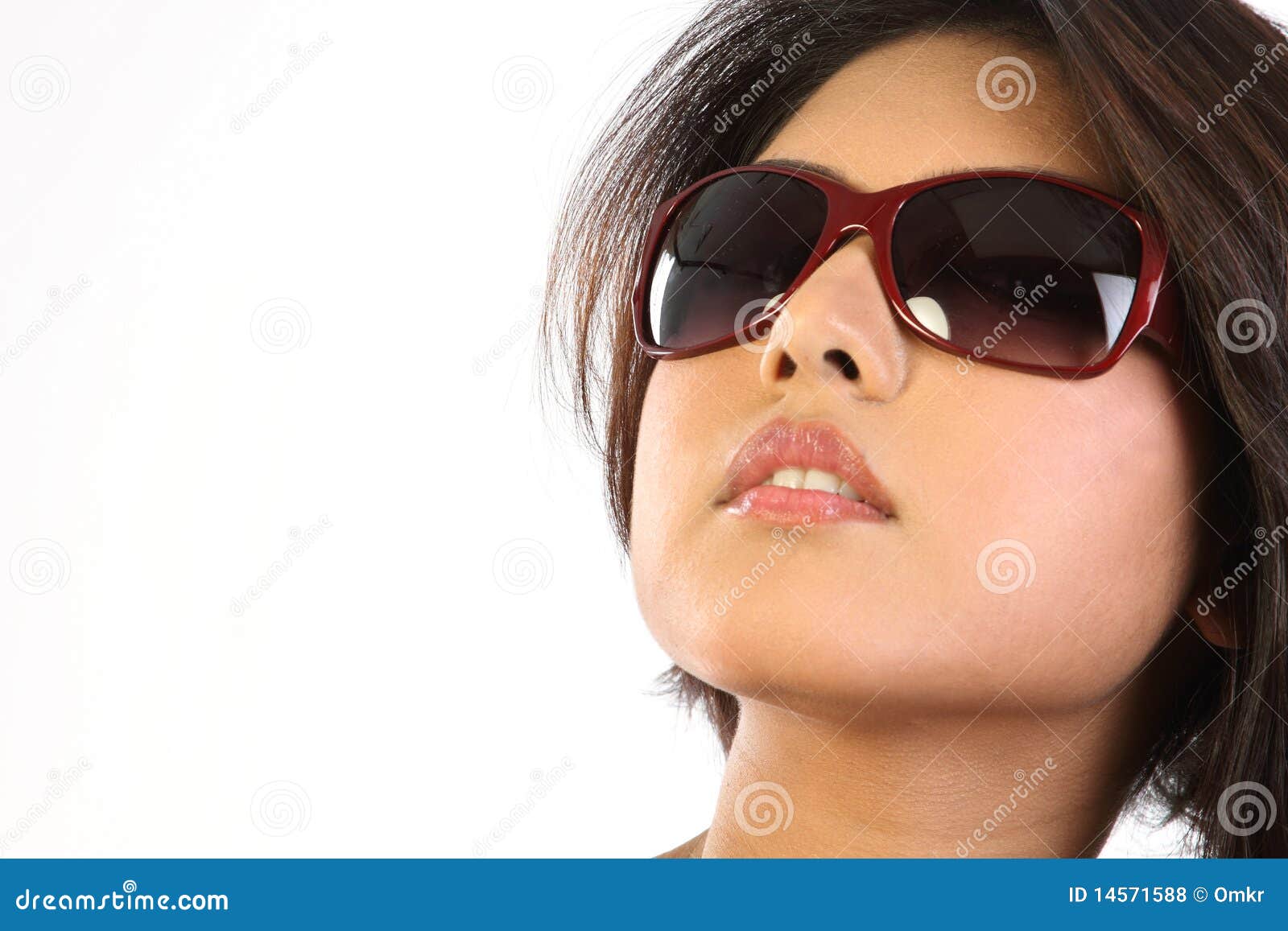 Beautiful Glasses Girl Closed Her Eyes And Smiling With Fresh Ai Stock ...