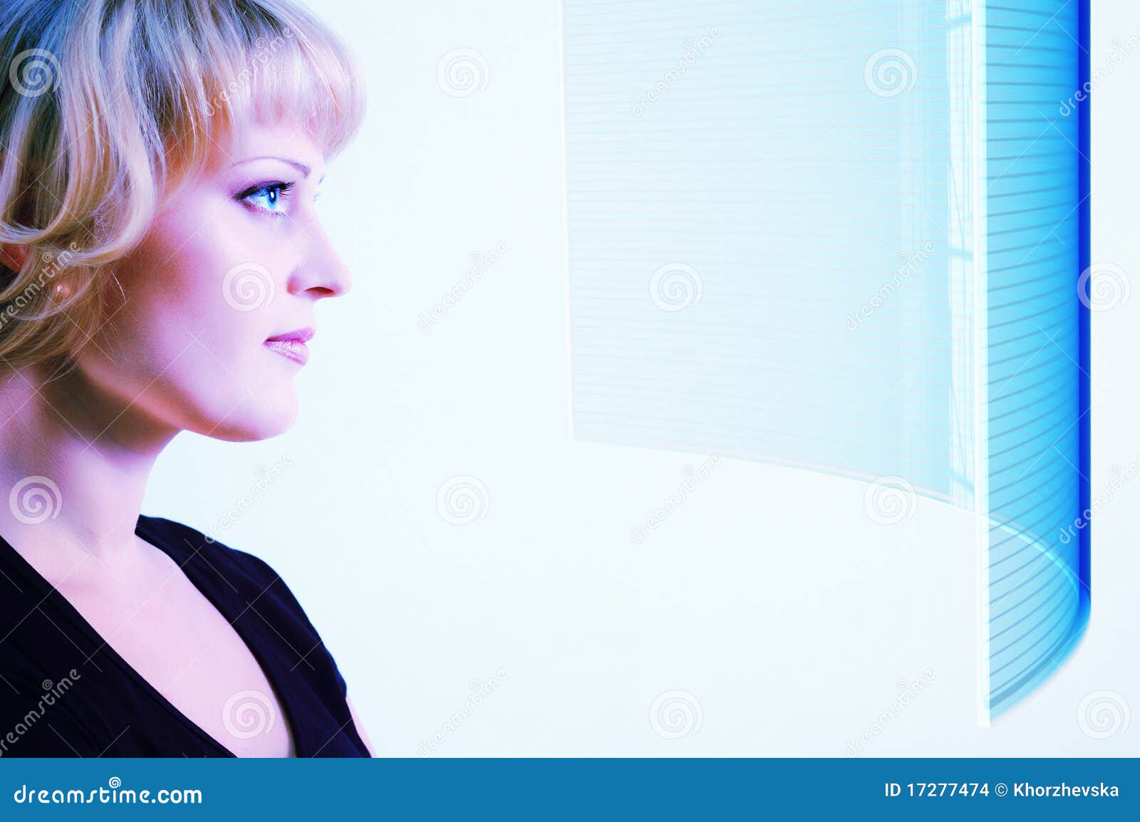 Woman Beautiful Looking at Screen Stock Photo - Image of adult ...