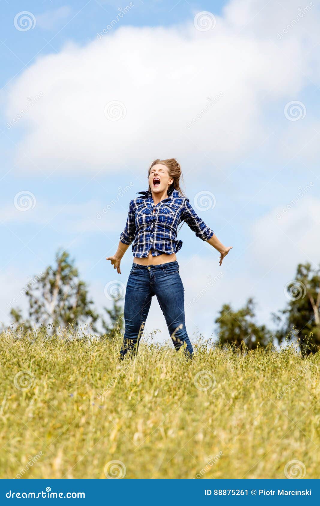 Woman in Beautiful Nature Setting Stock Image - Image of dream ...