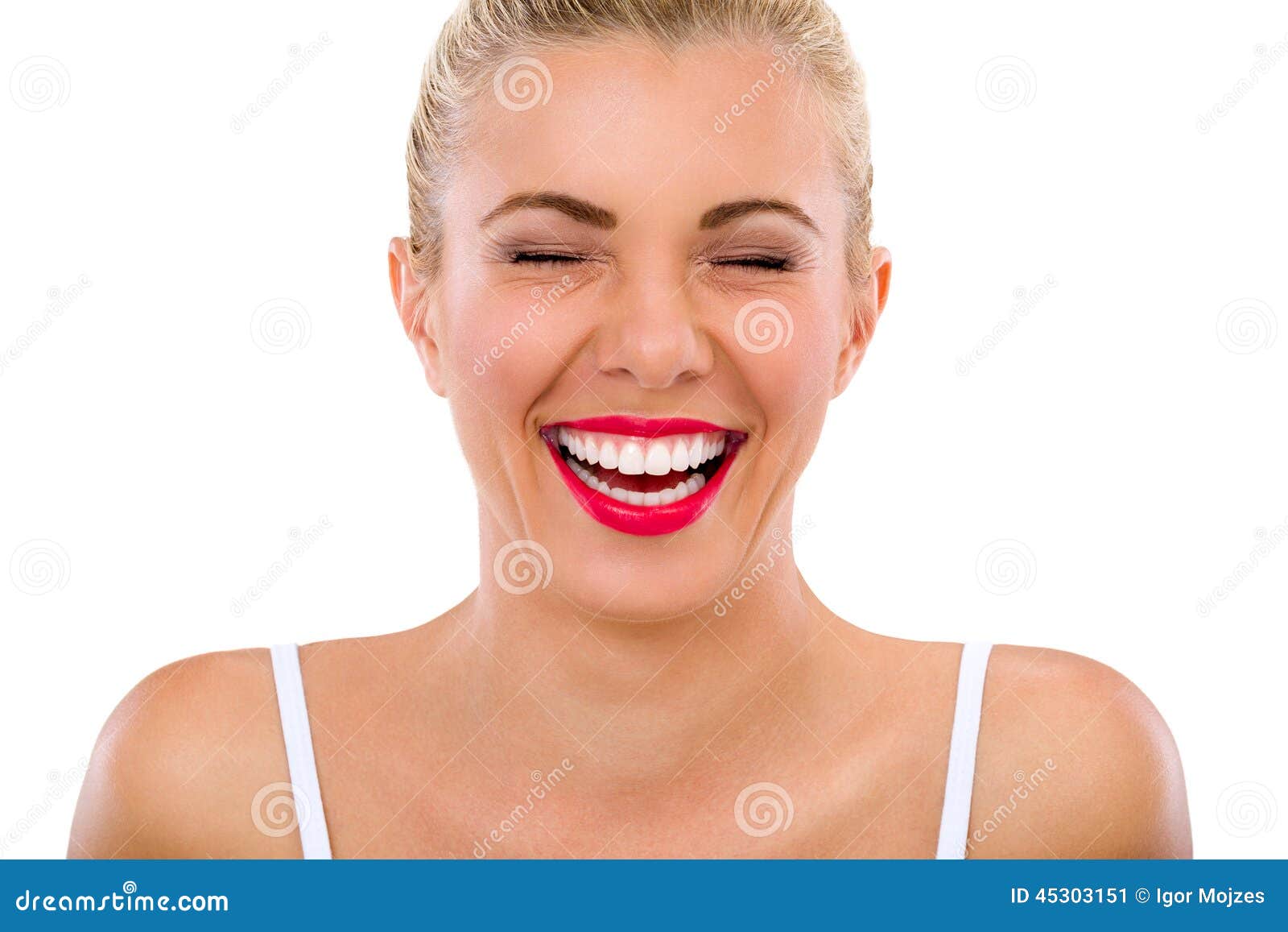 Woman with Beautiful Teeth Laughs Stock Image - Image of happiness ...