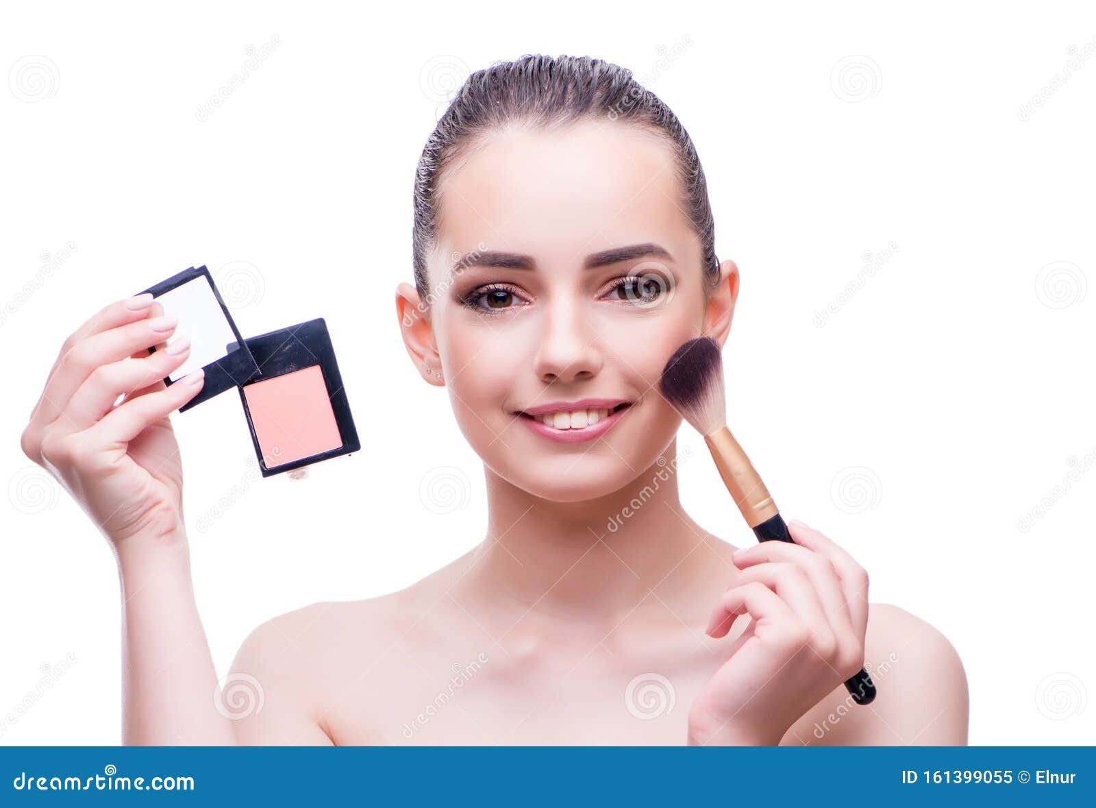 Woman in Beauty Concept Applying Make Up Using Cosmetics Stock Image ...