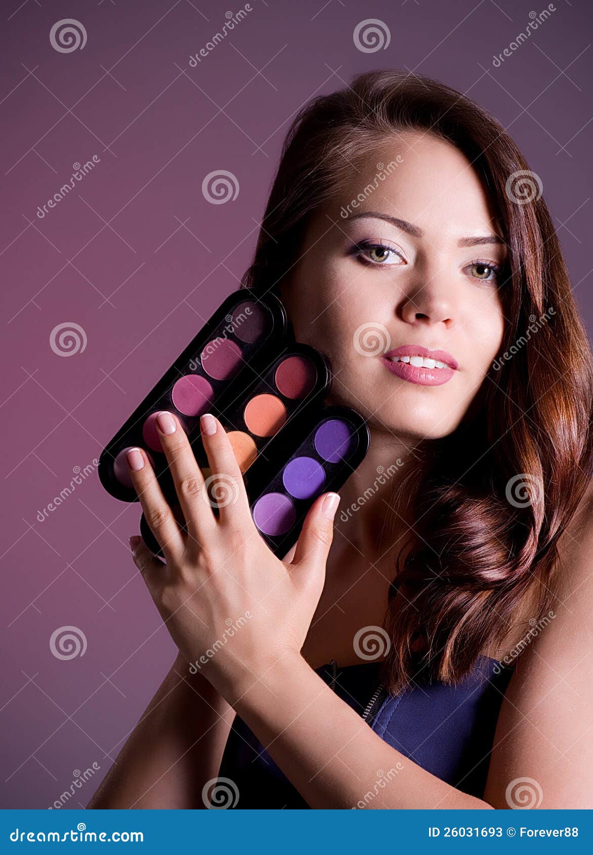 Woman with Beauty Cosmetics Stock Image - Image of happy, makeup: 26031693