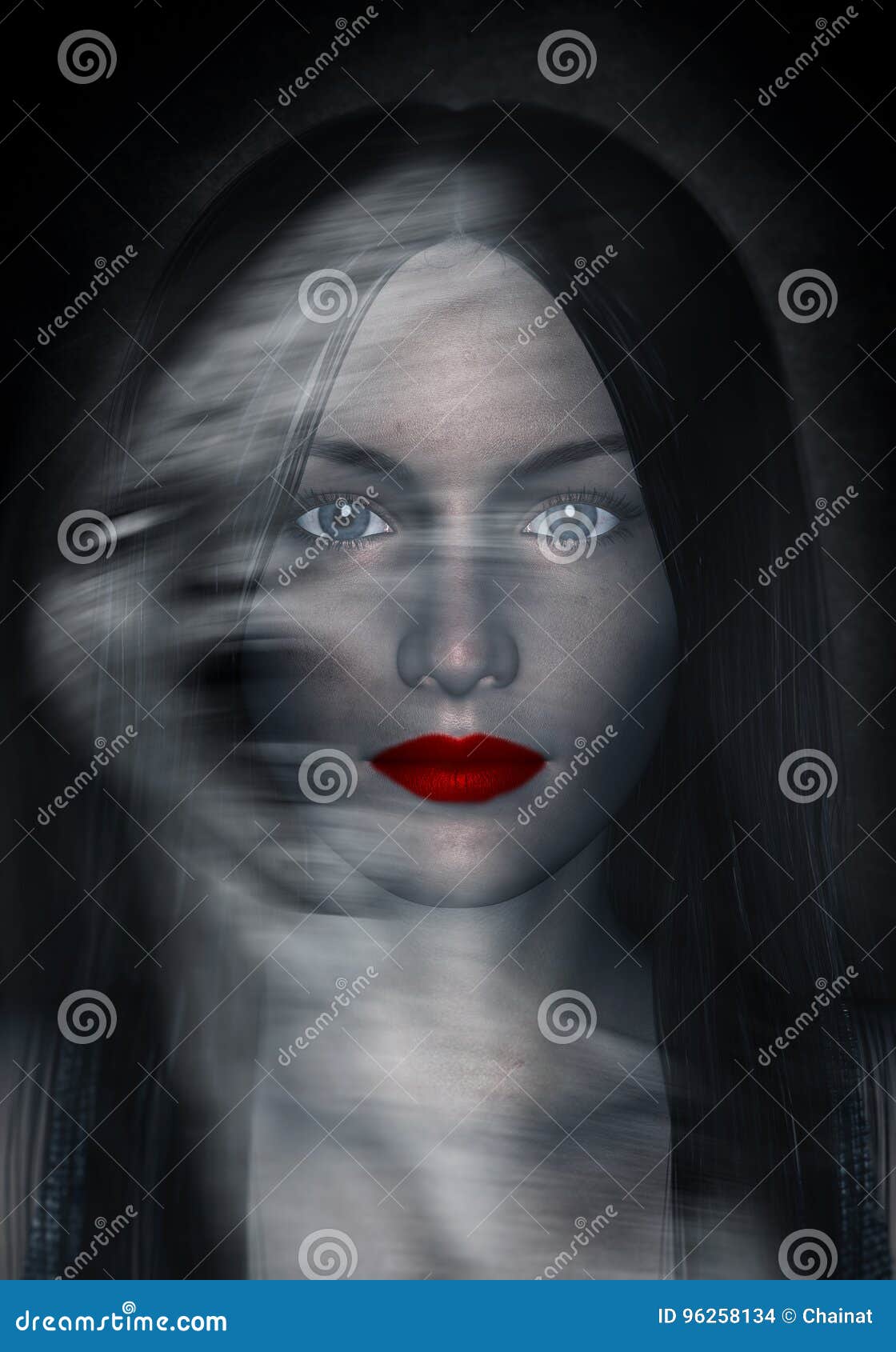 Woman in Beauty and the Dark Side Stock Illustration - Illustration of ...