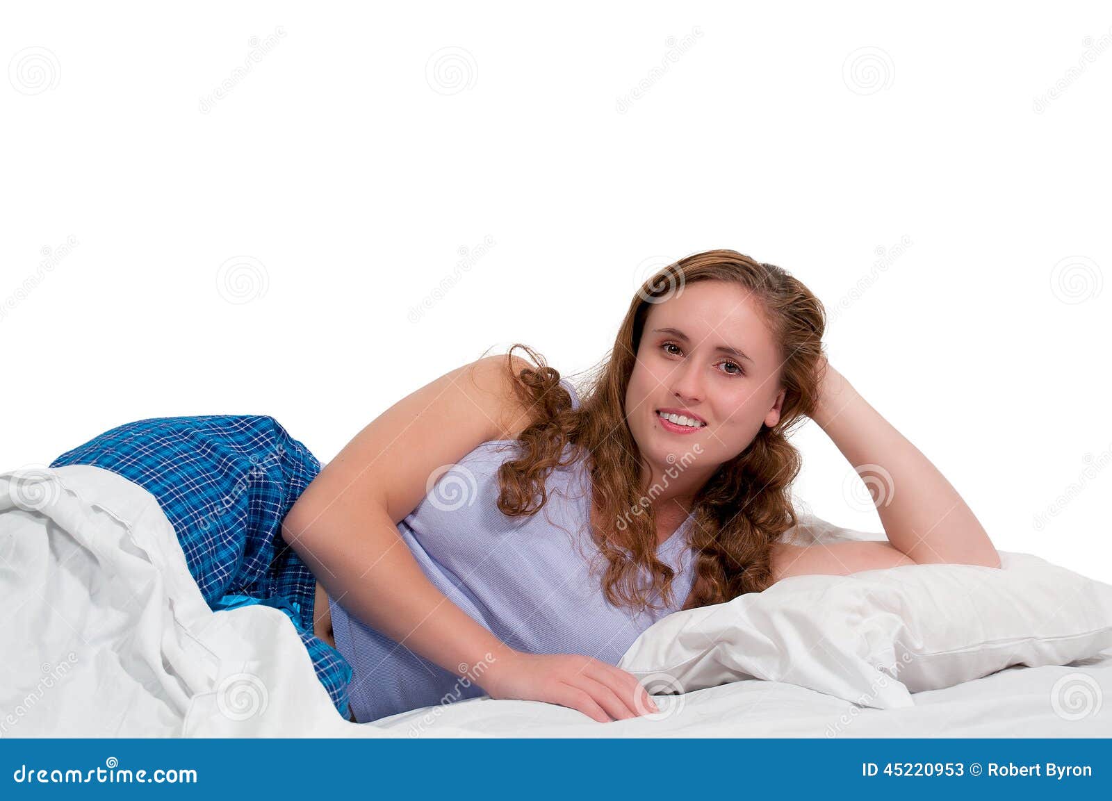 Woman in Bed stock image. Image of comfort, home, beauty - 45220953