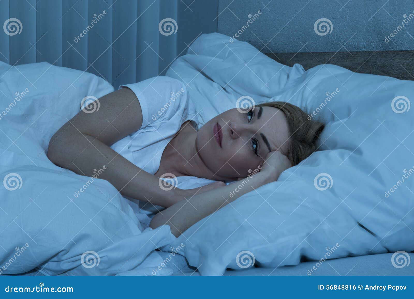Woman in Bed Suffering from Insomnia Stock Photo - Image of alone ...